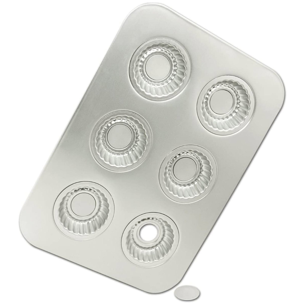Fluted tartlet mold (6 cavities) with removable base - La Guilde ...