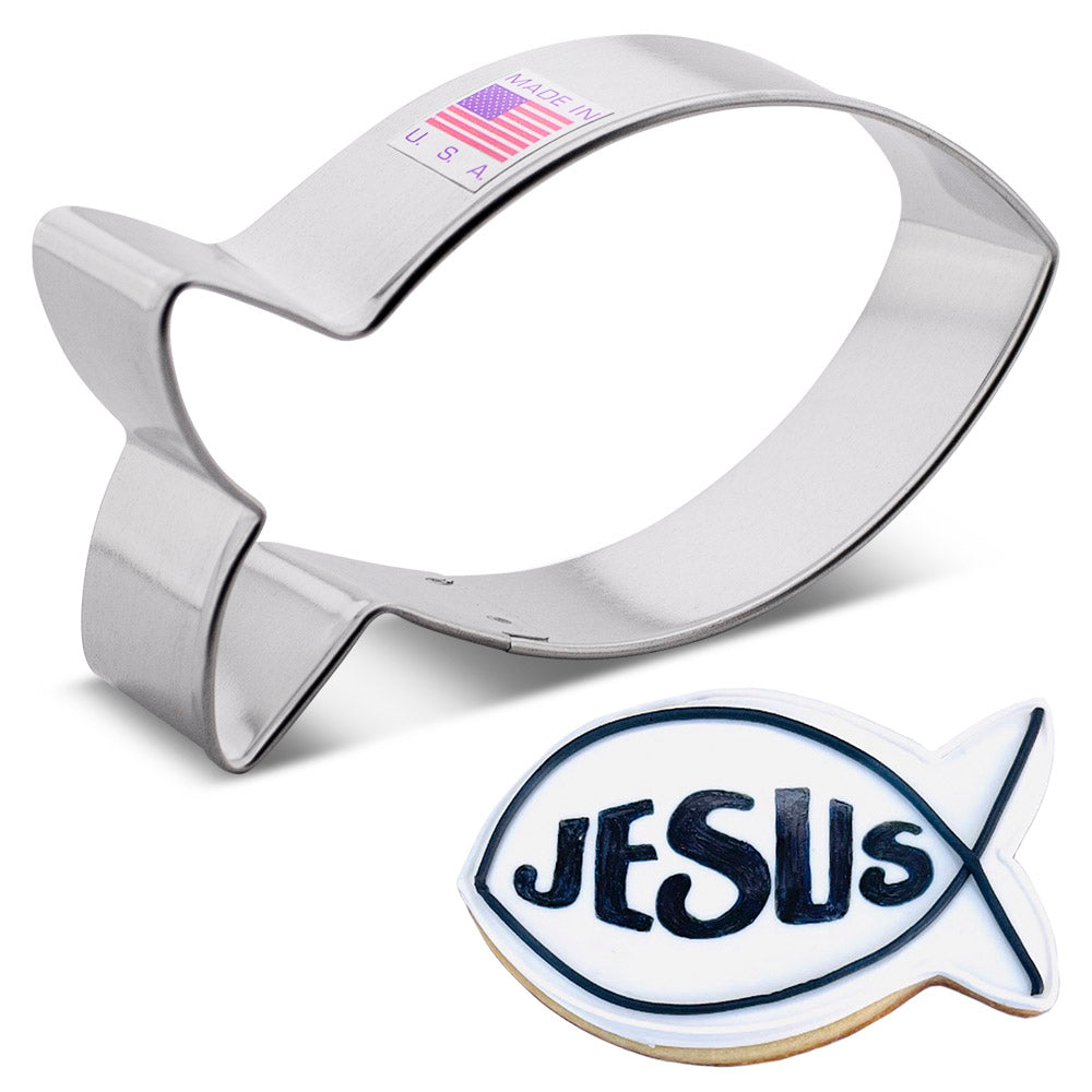 Jesus Fish Cookie Cutter, 3.85" x 1.85" – Ann Clark Cookie Cutters – La ...